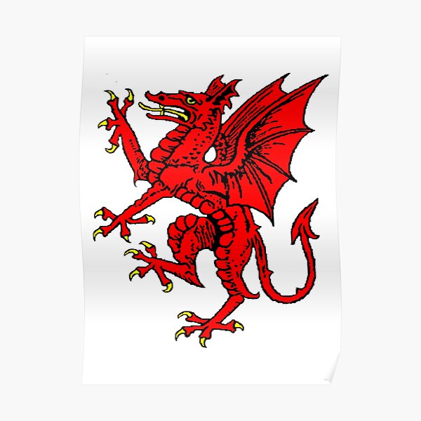 "Red Heraldic Dragon" Poster by DavidRMurphy | Redbubble