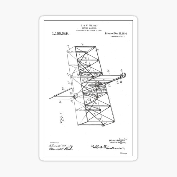 "Flying Machine - Technical Blueprint Drawing of a Patent Submission by ...