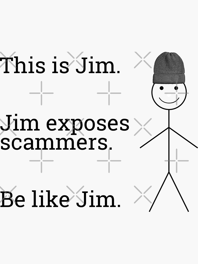 "Jim Browning - Be Like Jim" Sticker for Sale by dreamy-cat | Redbubble