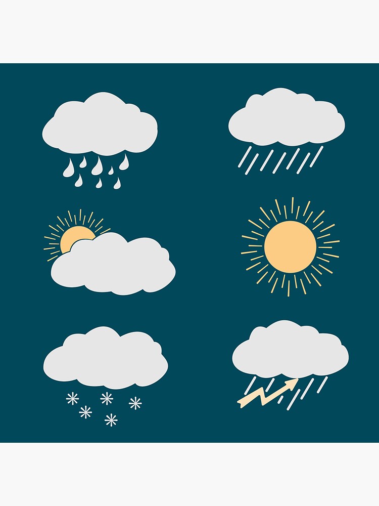 "icon set weather contours " Sticker for Sale by Alexx60 | Redbubble