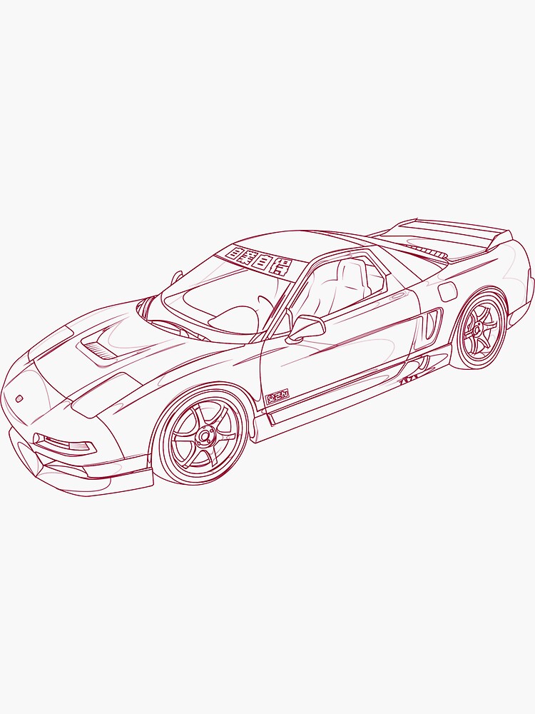 "Honda / Acura NSX outline" Sticker by Oburi | Redbubble