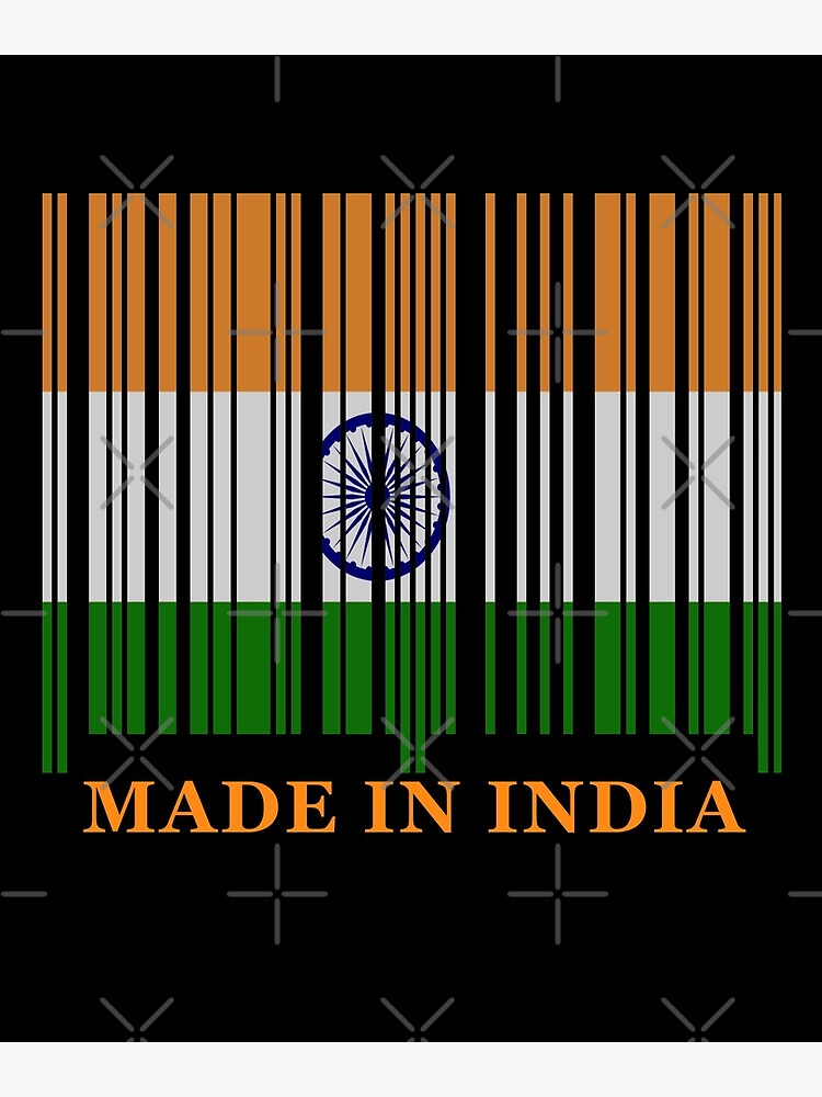 "Made In India Indian Flag Barcode" Poster by T-warrior | Redbubble