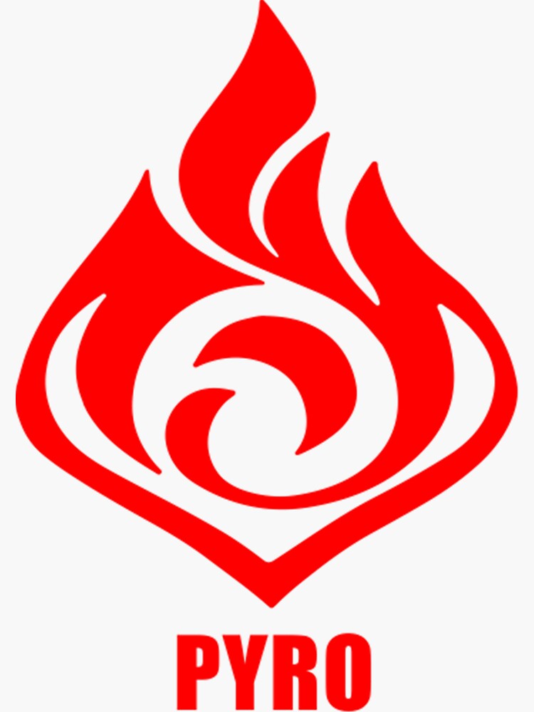 "Pyro Element Genshin Impact" Sticker by Mathisberengar | Redbubble