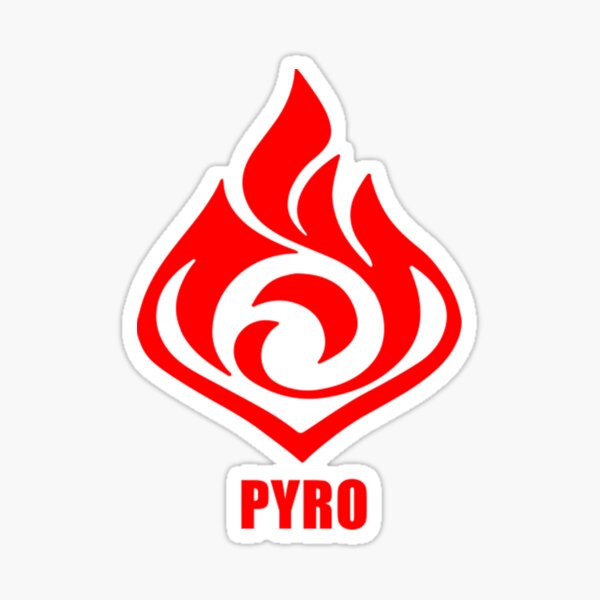"Pyro Element Genshin Impact" Sticker by Mathisberengar | Redbubble