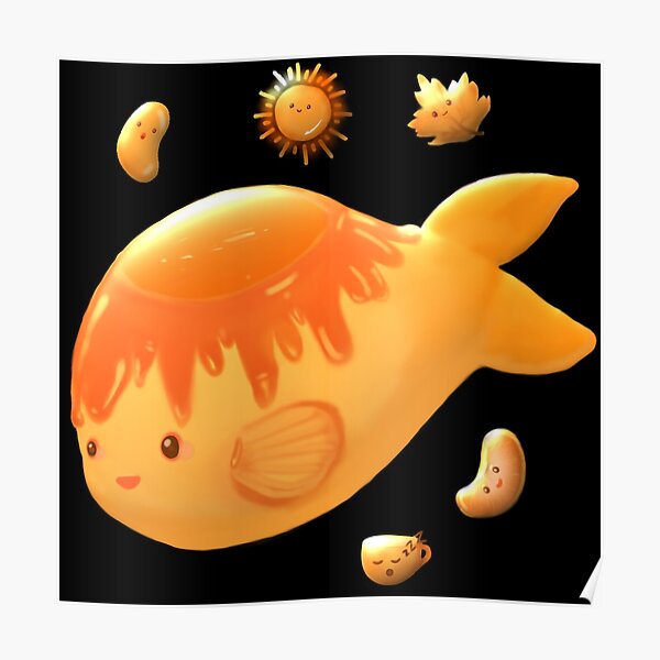 "Cute Orange Fish with Orange Friend." Poster by aquatickawaii | Redbubble