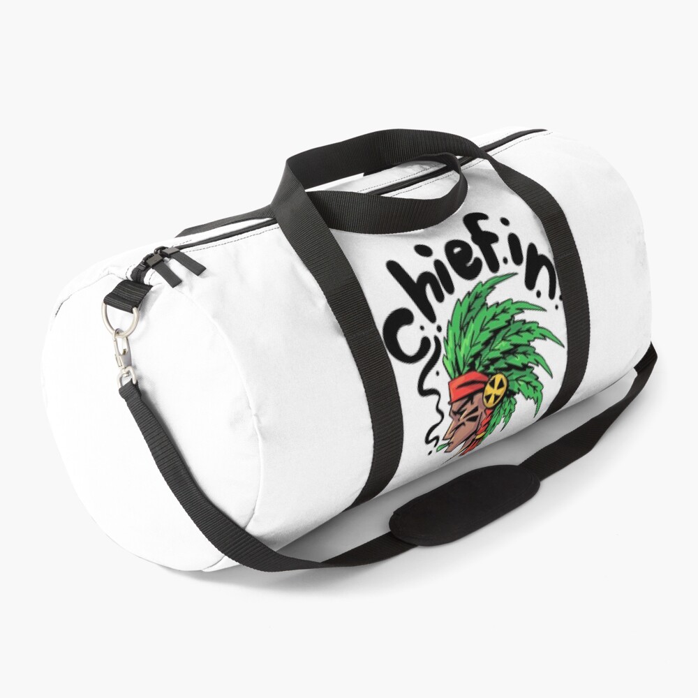 "Chiefin Cannabis Weed Native Smoking Gift" Duffle Bag for Sale by ...