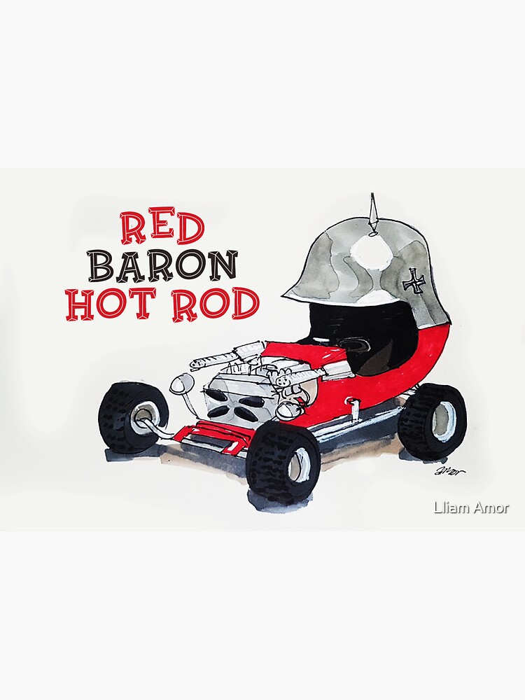 "Red Baron Hot Rod" Sticker for Sale by LliamAmor | Redbubble