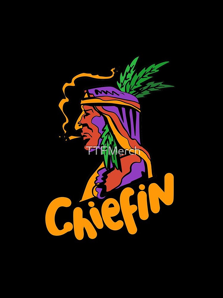 "Chiefin Cannabis Weed Native Smoking Gift" Drawstring Bag for Sale by ...
