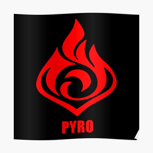 "Pyro Element Genshin Impact" Poster by Mathisberengar | Redbubble