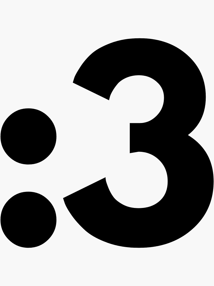 "og :3 face - the colon series" Sticker for Sale by shmow-nhl | Redbubble