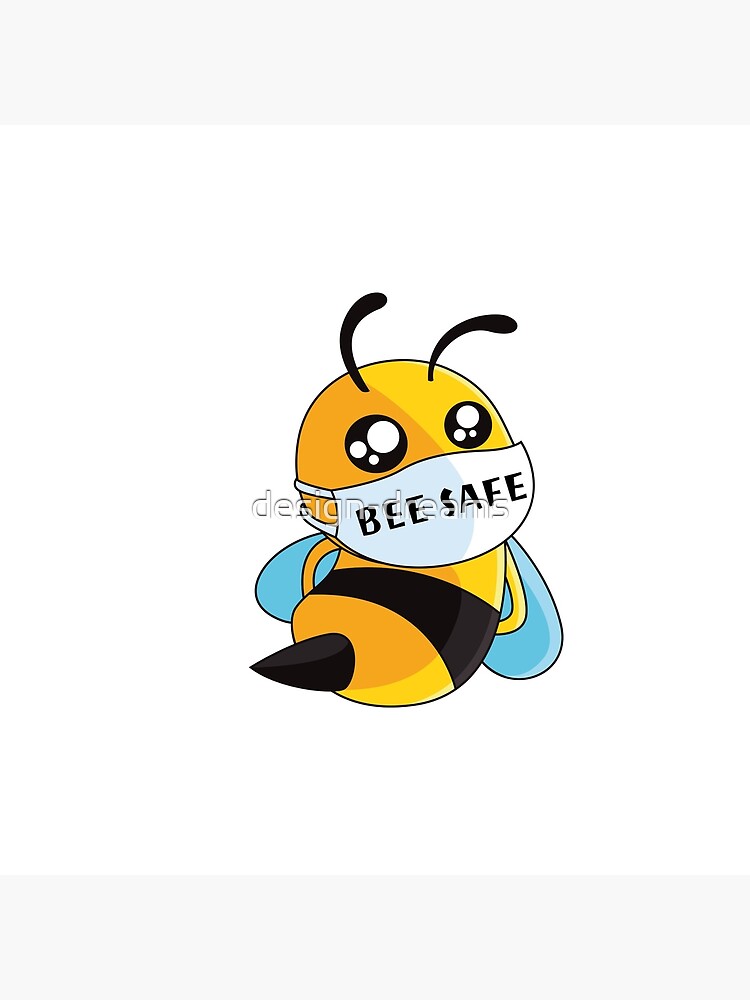 Póster «Be Safe Cute Bumble Bee máscara con dibujos animados, mantente ...