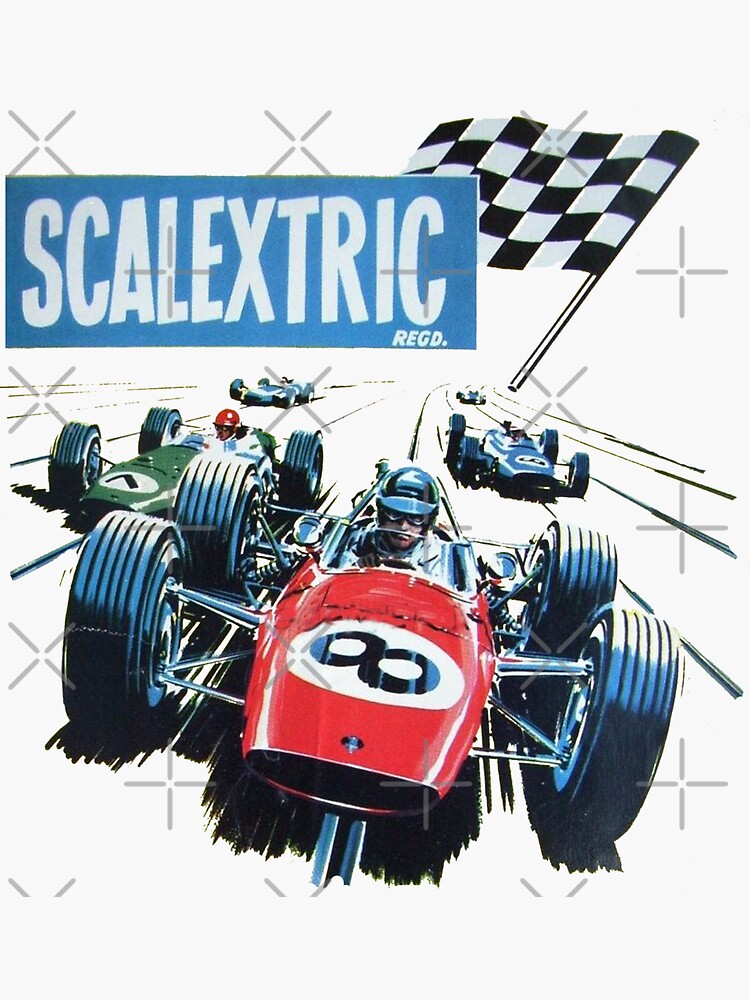 "Scalextric" Sticker for Sale by Retrorockit | Redbubble