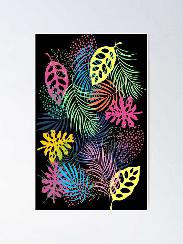 "Colorful Leaves | Tropical Colorful | Floral Yellow " Poster by ...