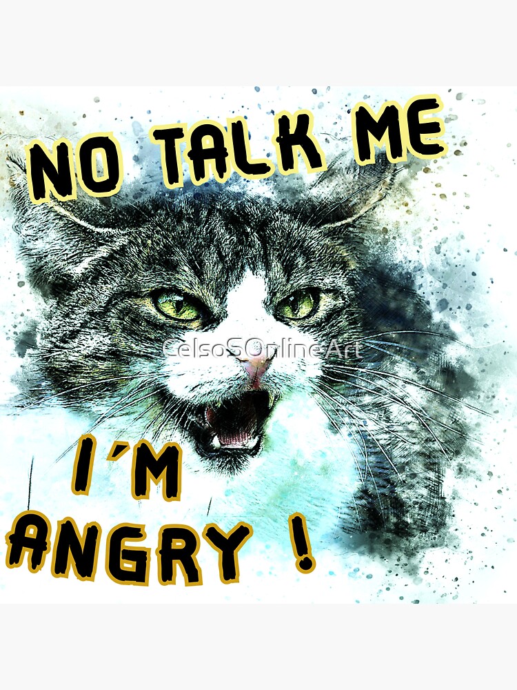 "No talk me I'm Angy" Sticker by CelsoSOnlineArt | Redbubble