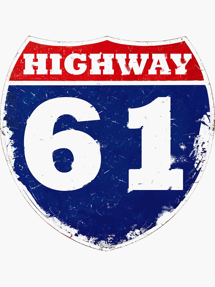 "Highway 61" Sticker for Sale by NostalgiCon | Redbubble