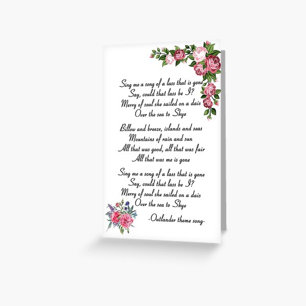 "Outlander Theme Song" Greeting Card for Sale by Fanzeer | Redbubble