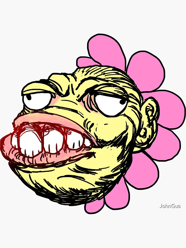 "grumpy flower collection 3" Sticker for Sale by JohnGus | Redbubble