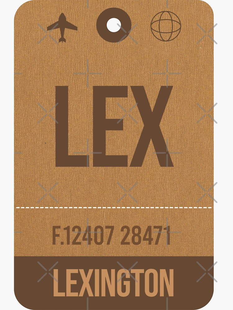 "Lexington, KY ,USA Vintage Airport Luggage Tag" Sticker for Sale by ...