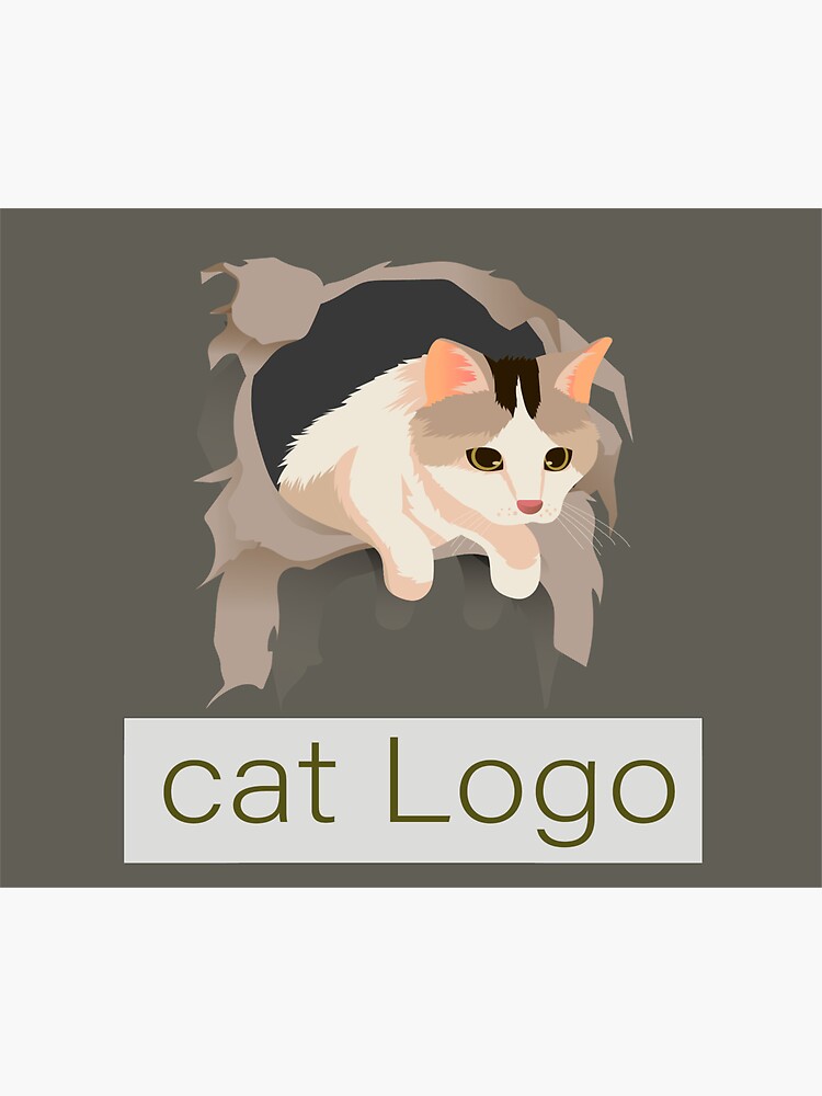 "cat logo " Sticker for Sale by habibzai | Redbubble