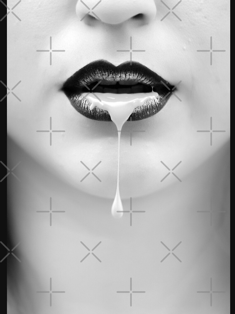 "Spitting Woman Lips Monochrome" T-shirt for Sale by LineArtPrint ...