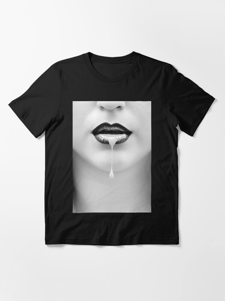 "Spitting Woman Lips Monochrome" T-shirt for Sale by LineArtPrint ...
