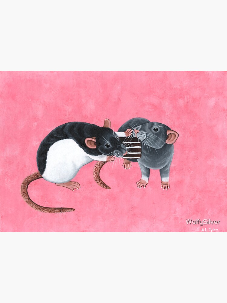 "Rats with Chocolate" Sticker for Sale by WolfySilver | Redbubble