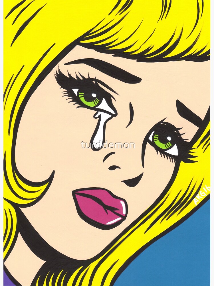 Blonde Crying Comic Girl Sticker By Turddemon Redbubble