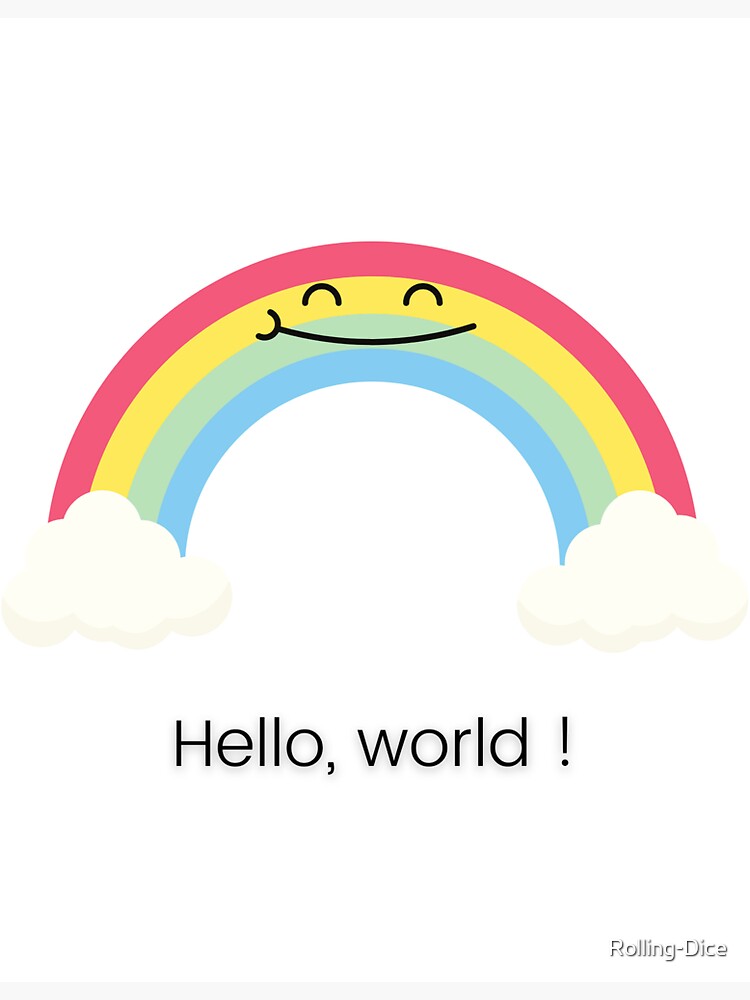 "Hello-World-Rainbow" Sticker for Sale by Rolling-Dice | Redbubble