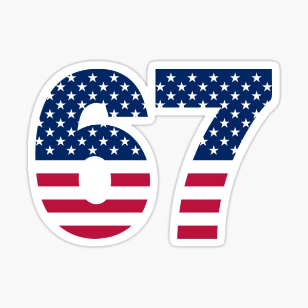 "United States lucky Number six-seven sixty-seven best 67" Sticker for ...