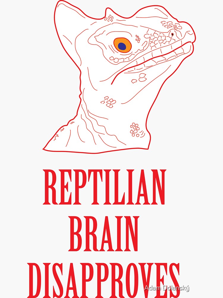 "Basilisk lizard reptilian brain disapproves" Sticker for Sale by ...