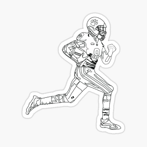 "Football Player Outline" Sticker for Sale by ellm | Redbubble
