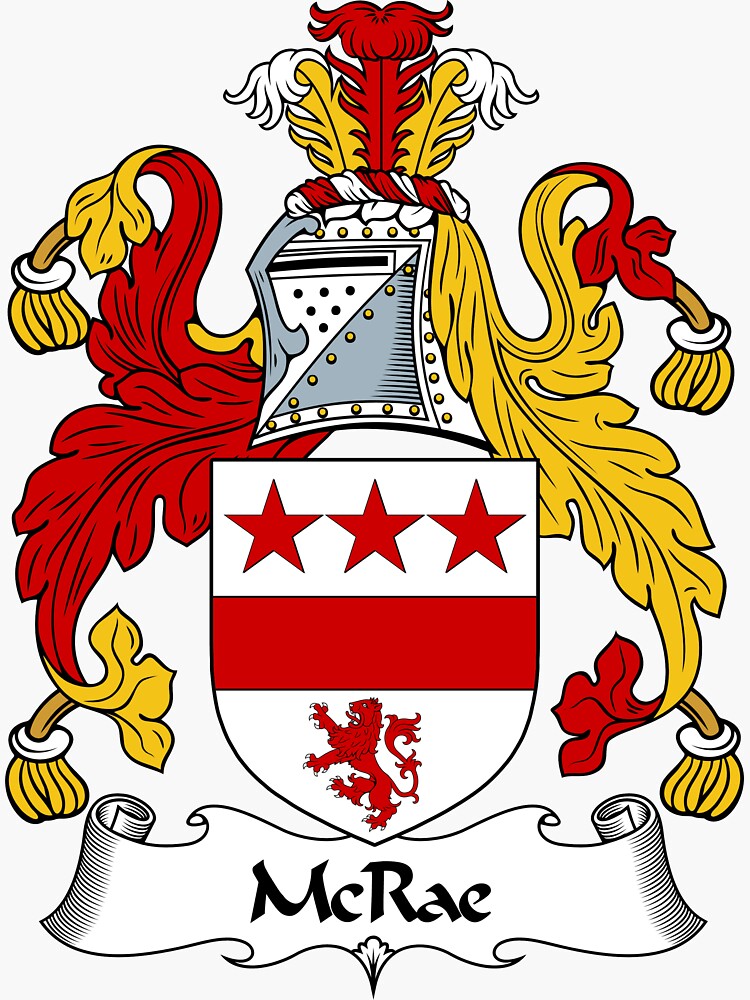 "McRae Coat of Arms / McRae Family Crest" Sticker by ScotlandForever ...
