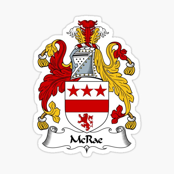 "McRae Coat of Arms / McRae Family Crest" Sticker by ScotlandForever ...