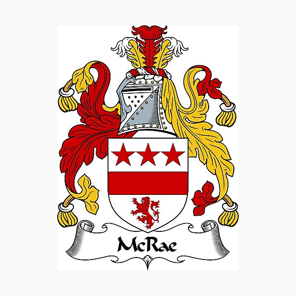 "McRae Coat of Arms / McRae Family Crest" Photographic Print for Sale ...
