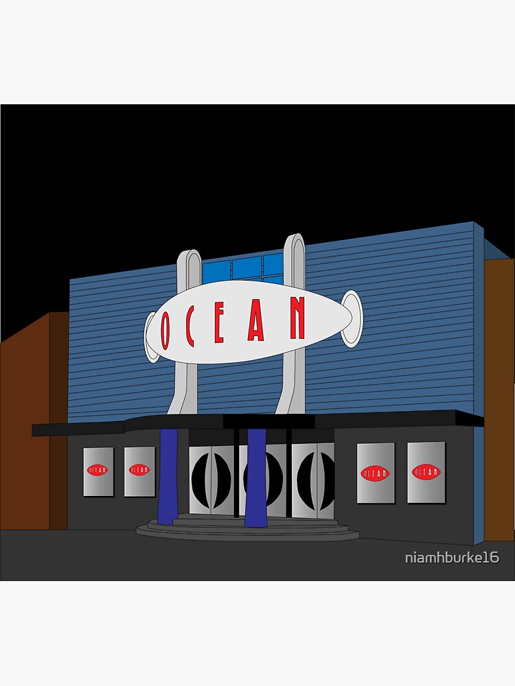 "Ocean nightclub Nottingham illustration print" Sticker for Sale by ...