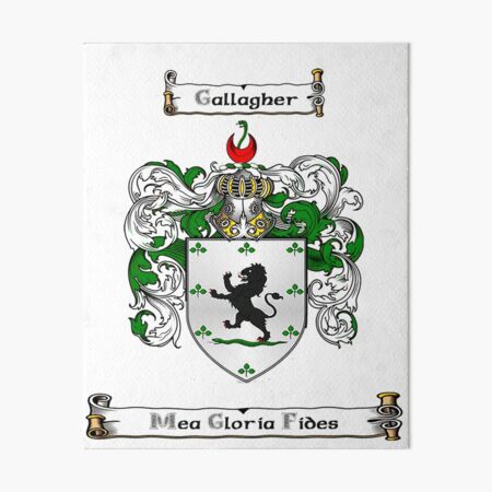 "Gallagher Family Crest and Motto" Art Board Print for Sale by ...