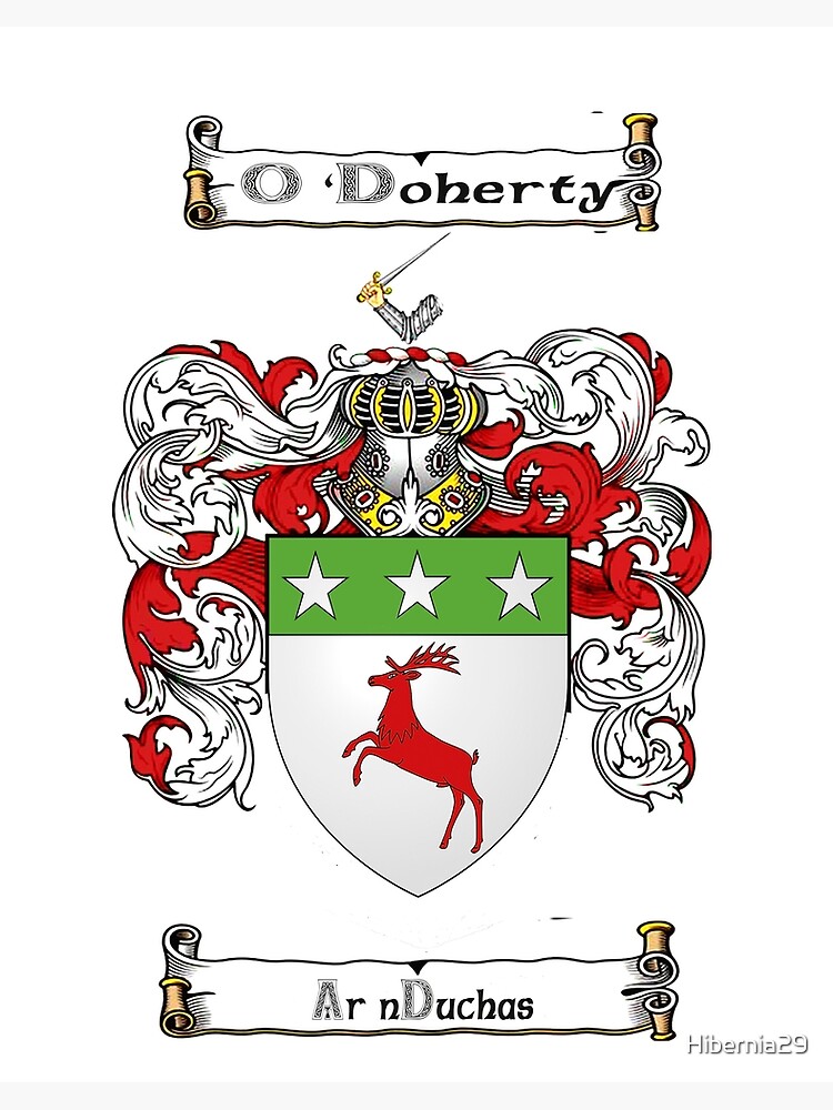 "O' Doherty Family Crest and Motto" Art Board Print for Sale by ...