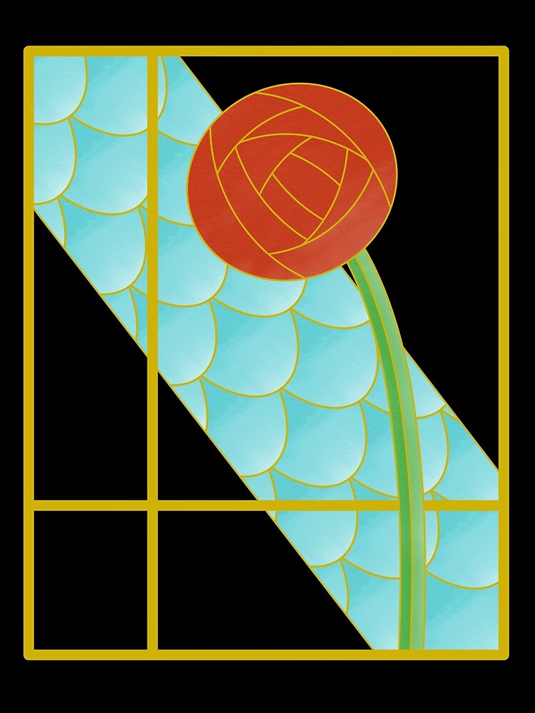 "Art Deco Rose Design on Black" Poster for Sale by CEIllustrations ...