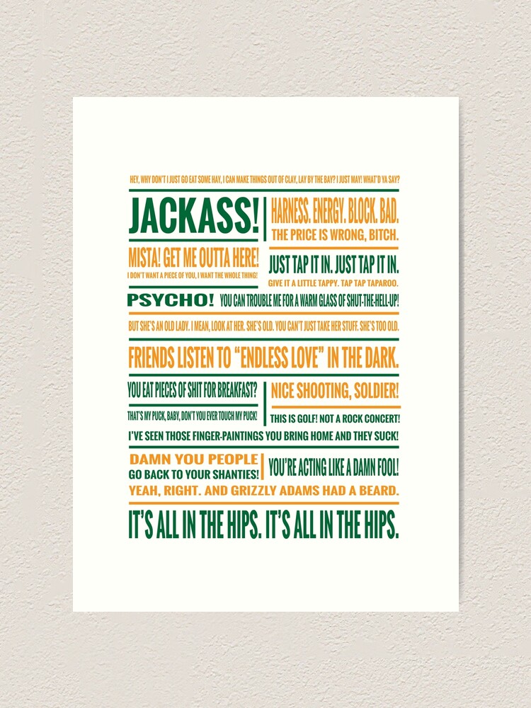 "Happy Gilmore - Typographic Quotes" Art Print for Sale by 90s-Mall ...