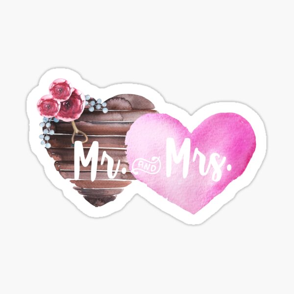 "Mr. and Mrs." Sticker for Sale by frenzeric | Redbubble