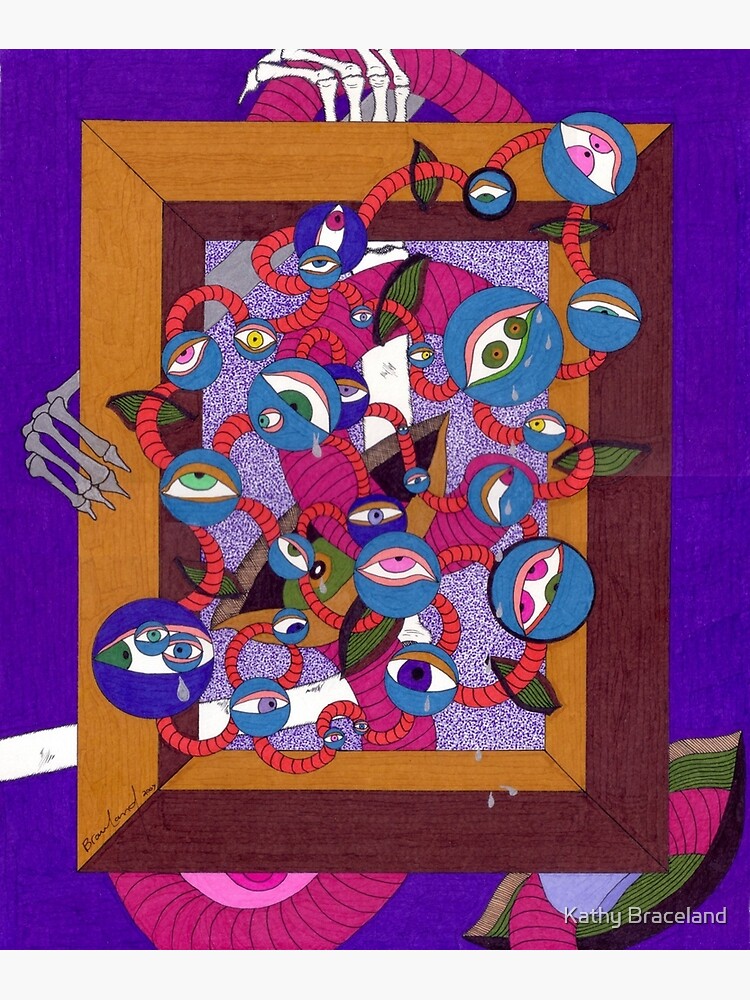 "Original Art Abstract - Searching for Truth with Many Eyes, Skeleton ...