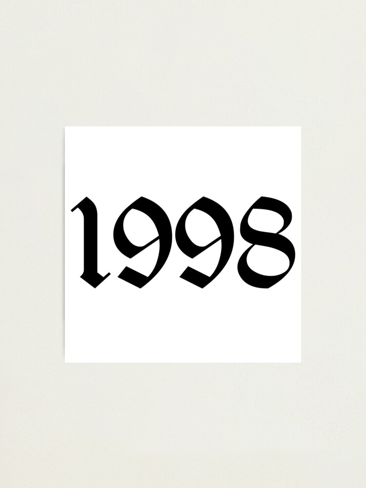 "1998 old English font " Photographic Print for Sale by wmillustration ...