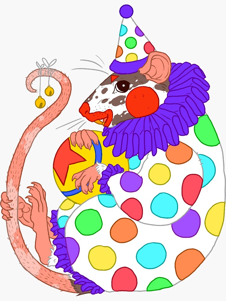 "Clown rat" Sticker for Sale by CupcakeSouls | Redbubble