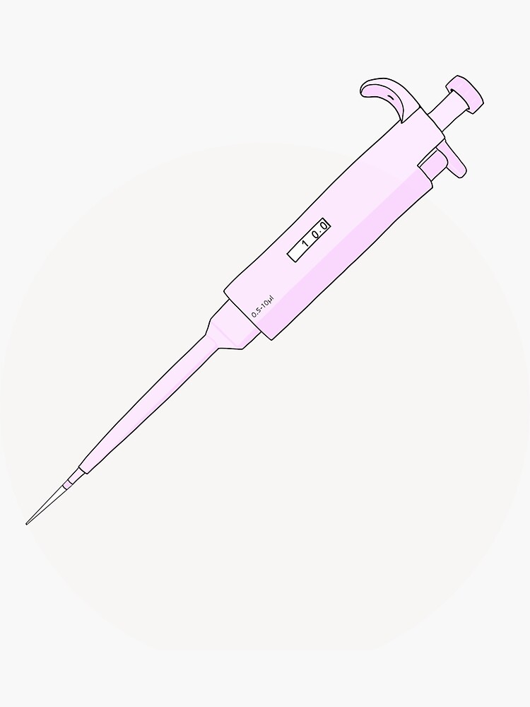 "Cute Pink Micropipette " Sticker for Sale by LauEtAl | Redbubble
