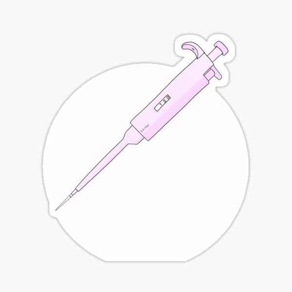 "Cute Pink Micropipette " Sticker for Sale by LauEtAl | Redbubble