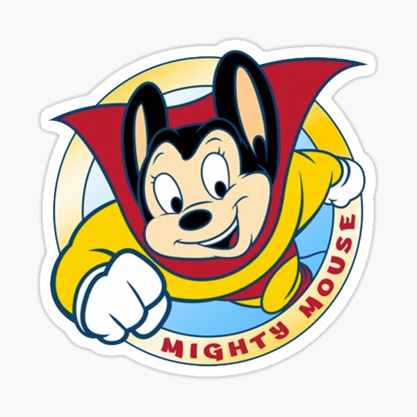 "Mighty Mouse " Sticker by nostalgic-stuff | Redbubble