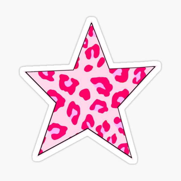 "Pink Cheetah Imperfect Star" Sticker by JeanStickerShop | Redbubble