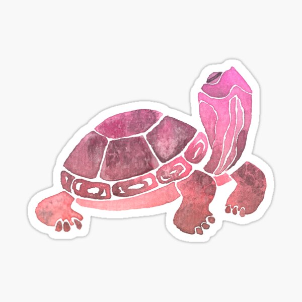 "Pink Turtle greetings" Sticker for Sale by Yayilustra | Redbubble