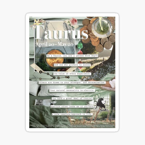 "Taurus - Astrology - Collage" Sticker by aidaciocuta | Redbubble