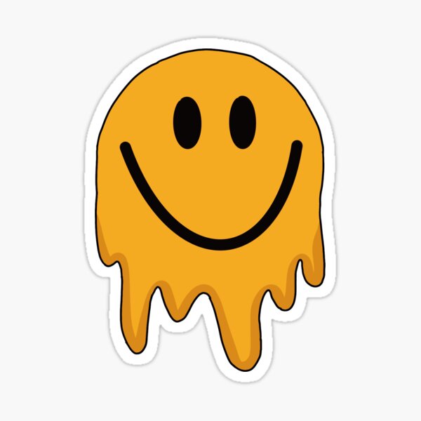 "drippy smiley face " Sticker for Sale by abbyk20 | Redbubble